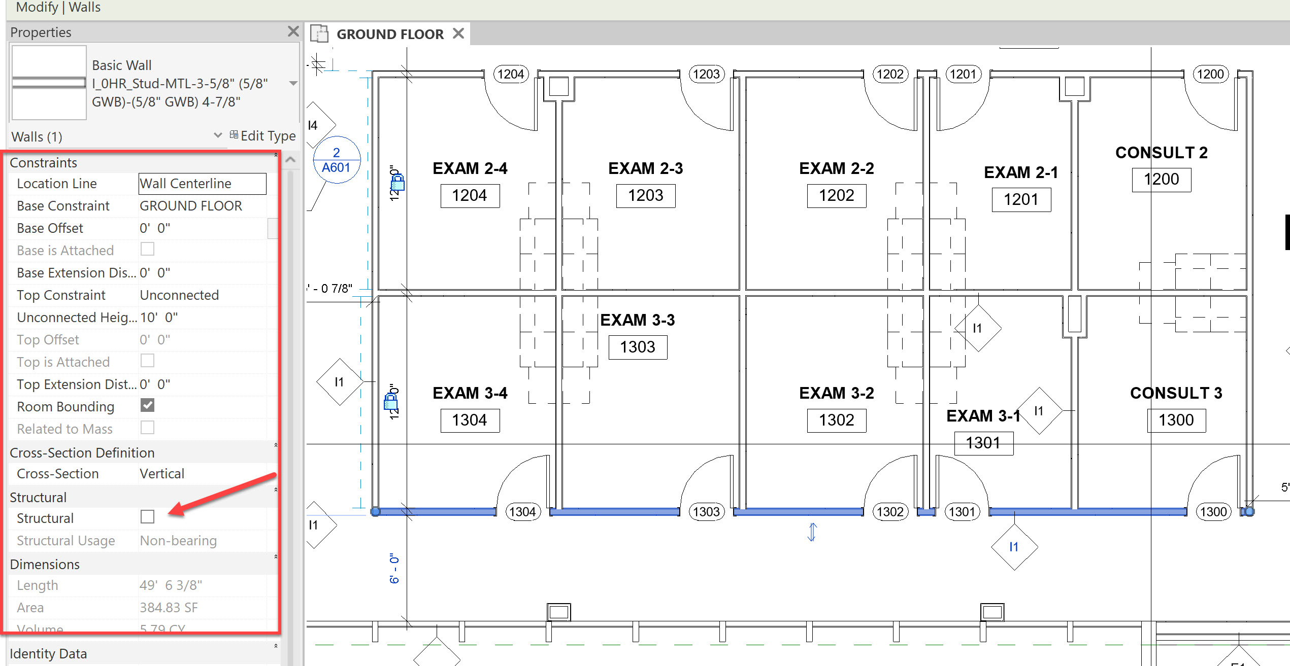 In Properties, review the instance parameters. In the Structural ...