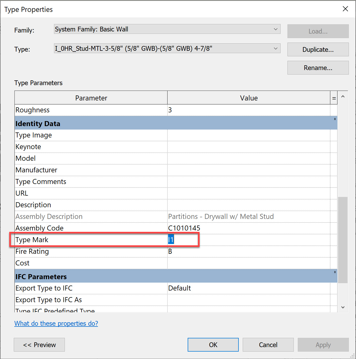 In Properties, review the instance parameters. In the Structural ...