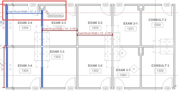 In the Global Parameters dialog box, change the Value of the Exam Room ...