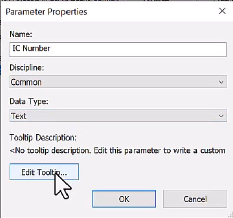 Click OK to finish creating the shared parameters.